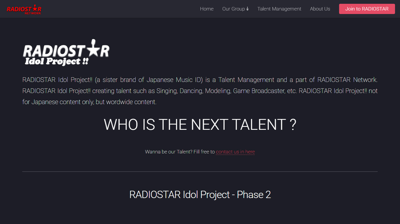 RADIOSTAR Idol Project!! Kembali Hadir dan Memasuki Phase 2 Setelah ...